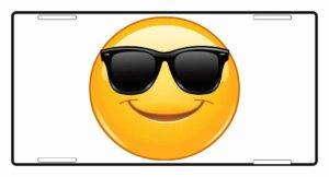 Emoji Cool Guy License Plate – DOMAGRON