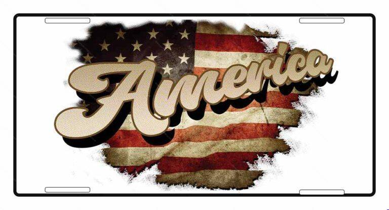 Vintage American Flag America License Plate – DOMAGRON