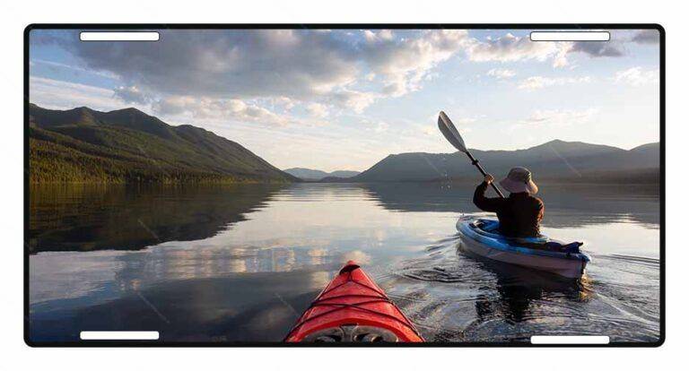 Kayaking Through Glacier National Park License Plate – DOMAGRON