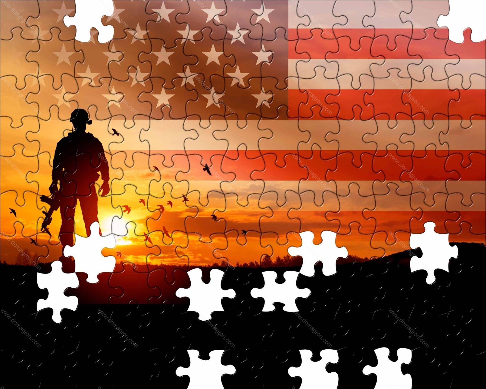 Soldier Sunset Jigsaw Puzzle – DOMAGRON