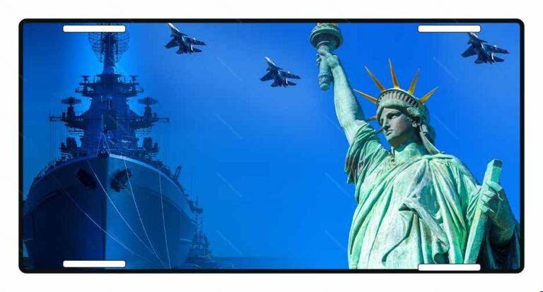 State Of Liberty US Military License Plate – DOMAGRON