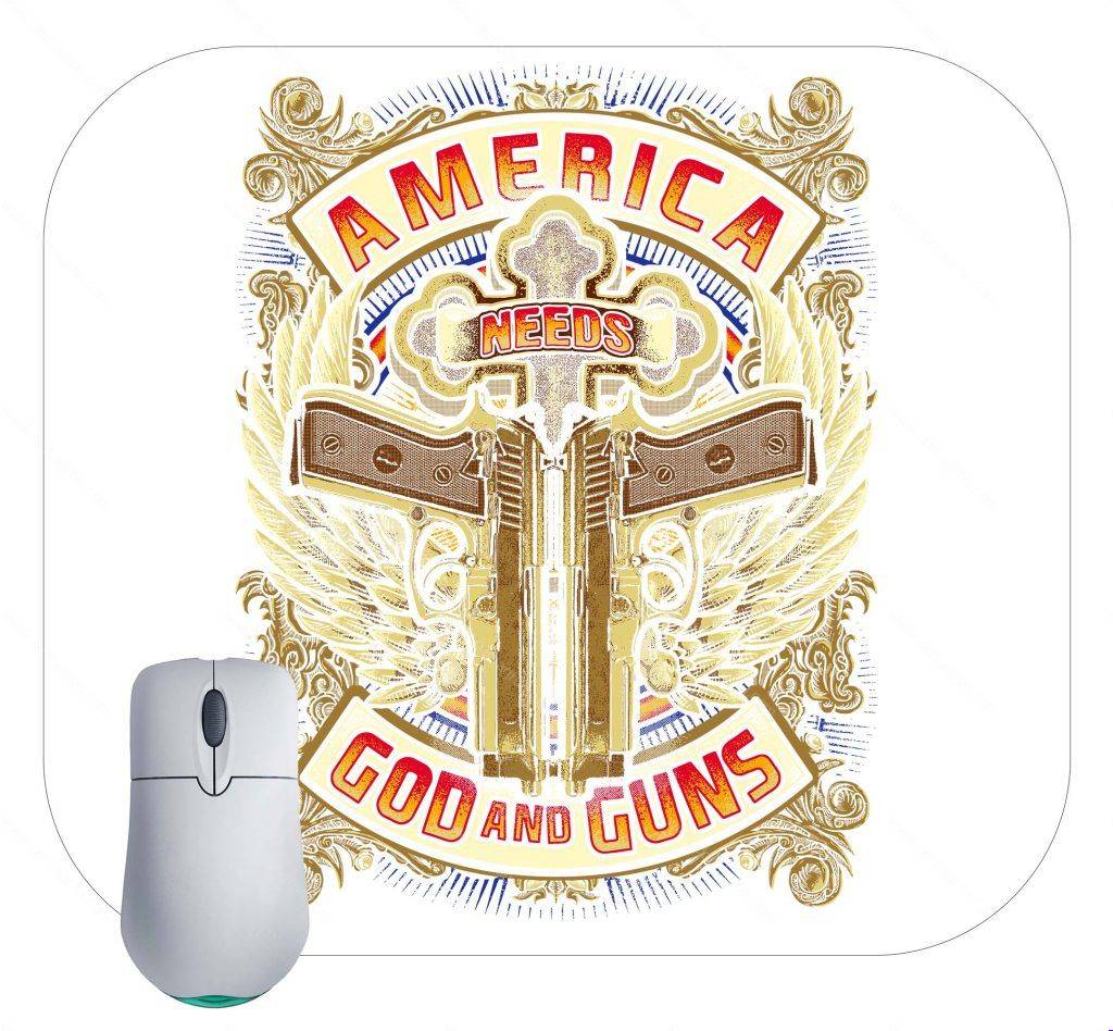 America Needs God And Guns Mouse Pad – DOMAGRON