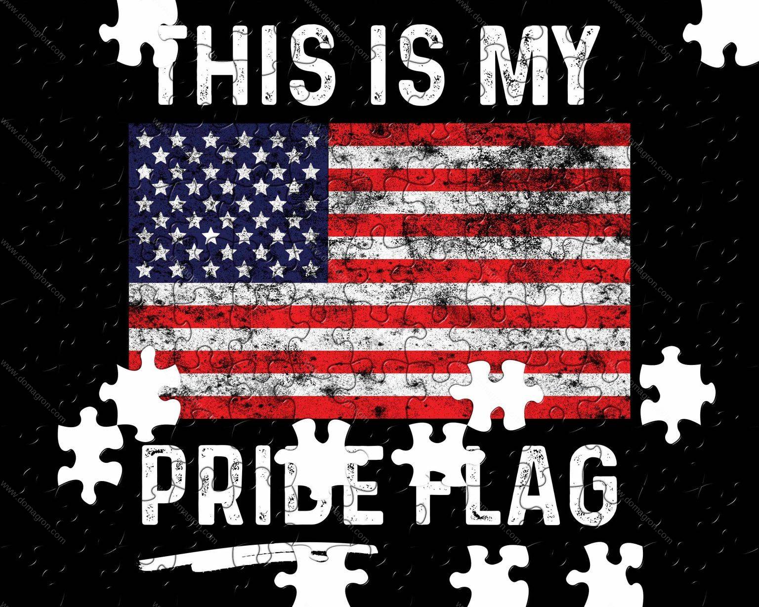 This Is My Pride Flag American Flag Jigsaw Puzzle – DOMAGRON