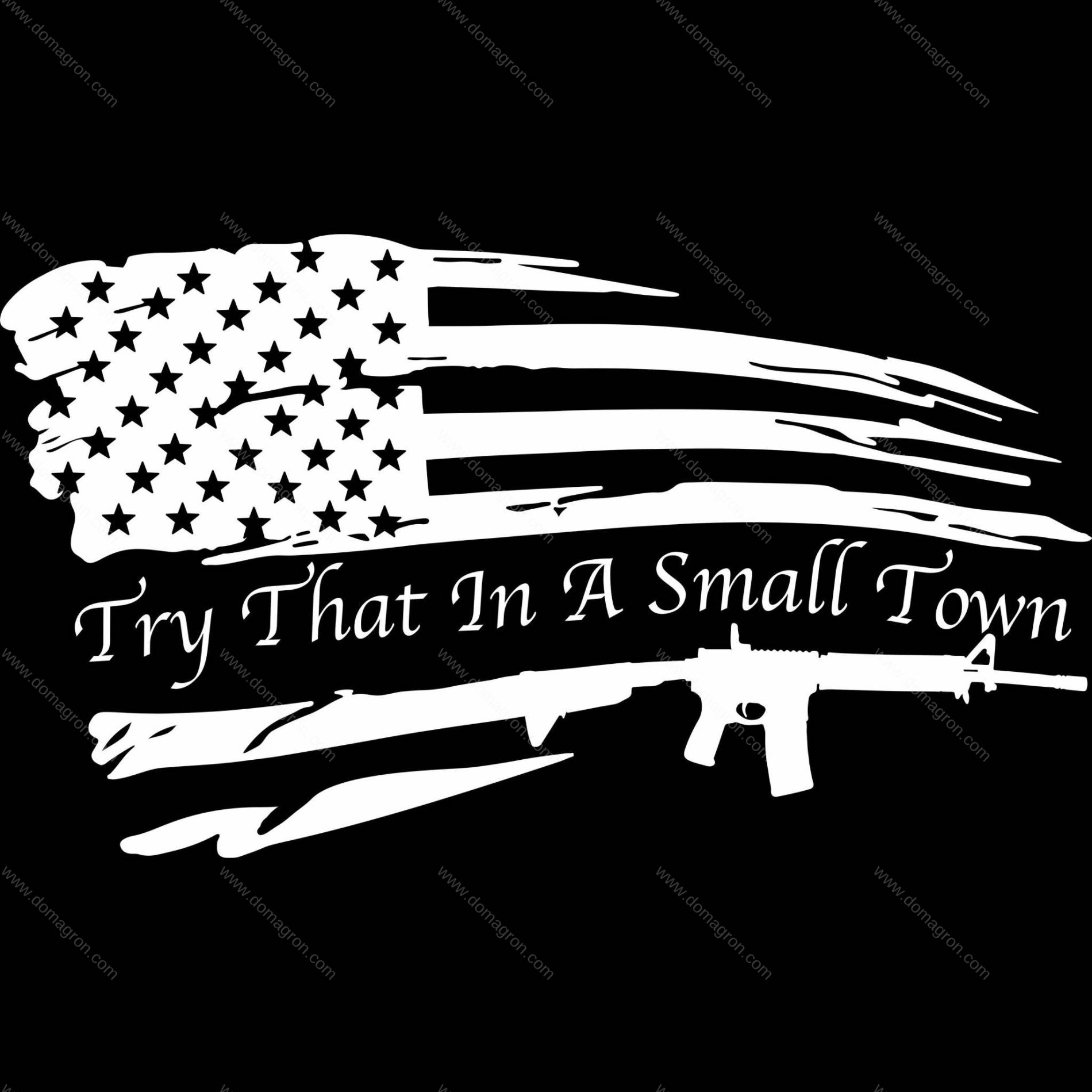 Try That In A Small Town Flag Direct to Film (DTF) Heat Transfer W-583 ...