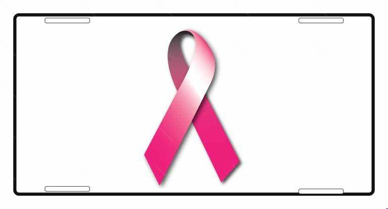 Pink Ribbon Breast Cancer Awareness License Plate – DOMAGRON