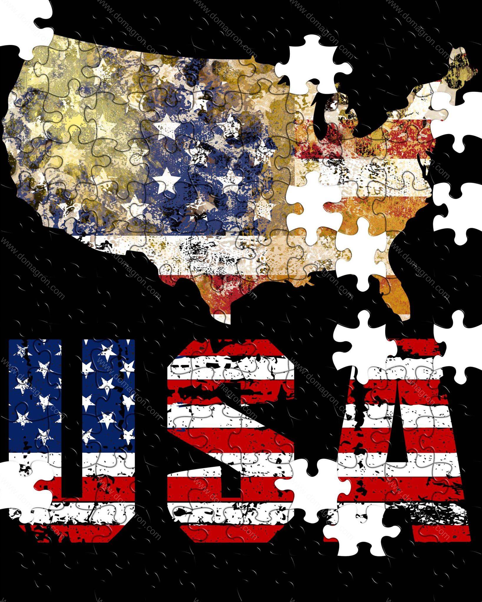 USA Flag Jigsaw Puzzle – DOMAGRON