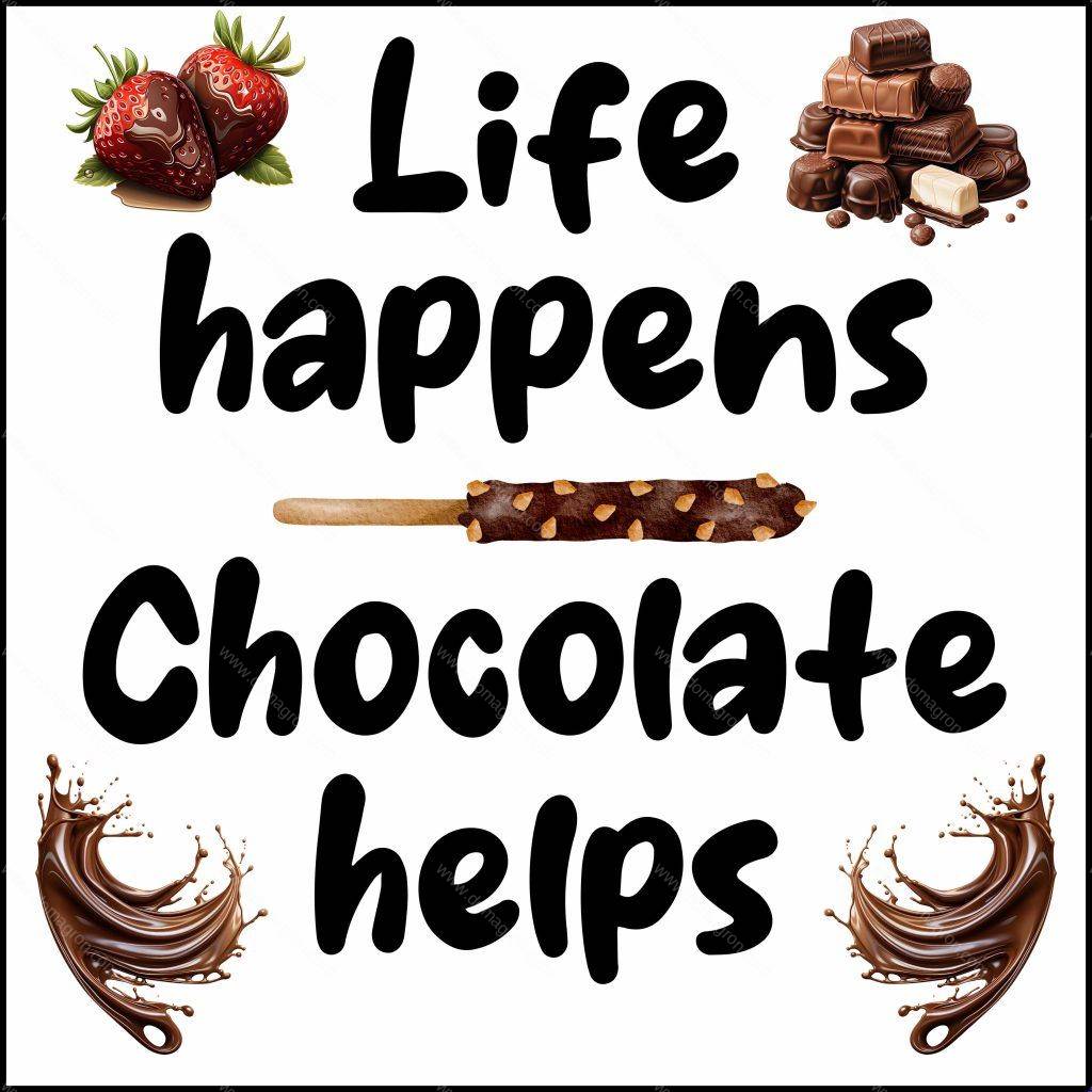 Life Happens Chocolate Helps Direct to Film (DTF) Heat Transfer S-644 ...