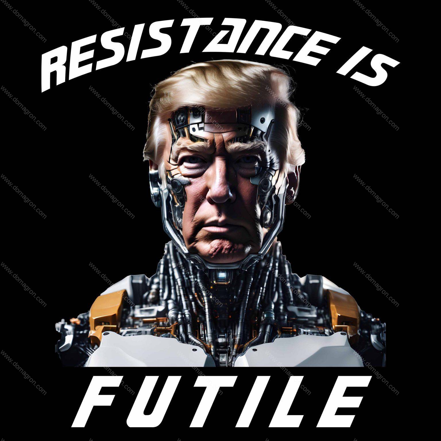 Trump Cyborg Resistance Is Futile Direct to Film (DTF) Heat Transfer T ...