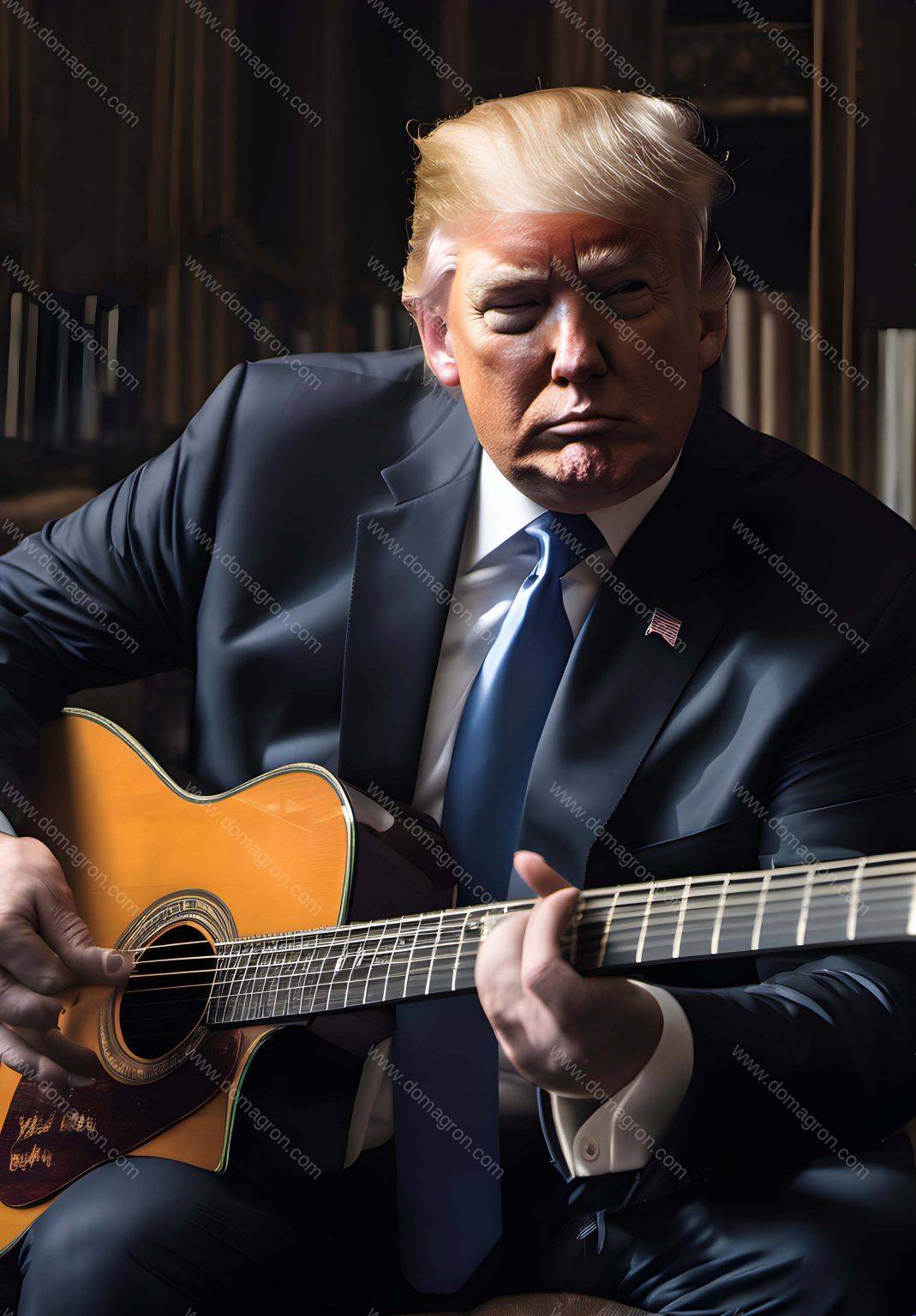 Trump Guitar 4 Metal Photo – DOMAGRON