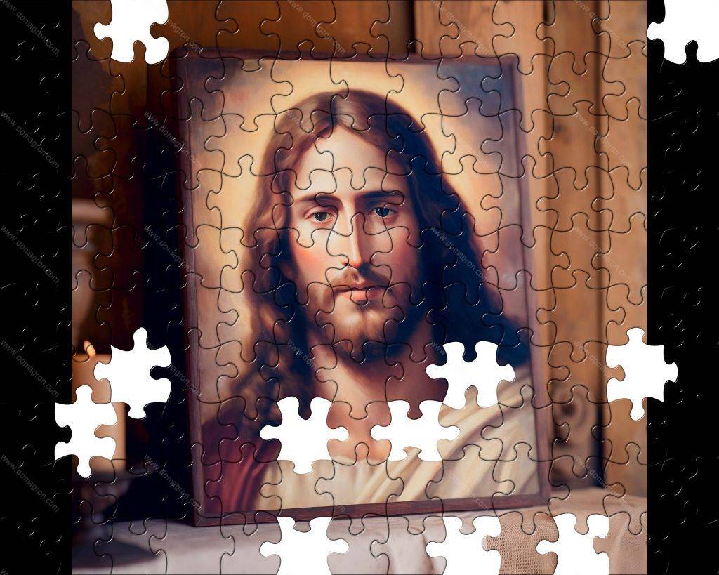 Jesus Photo on a Mantle Jigsaw Puzzle – DOMAGRON