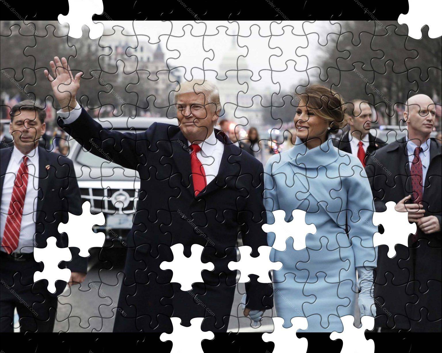 Donald Trump and Melania Trump Walking Jigsaw Puzzle – DOMAGRON